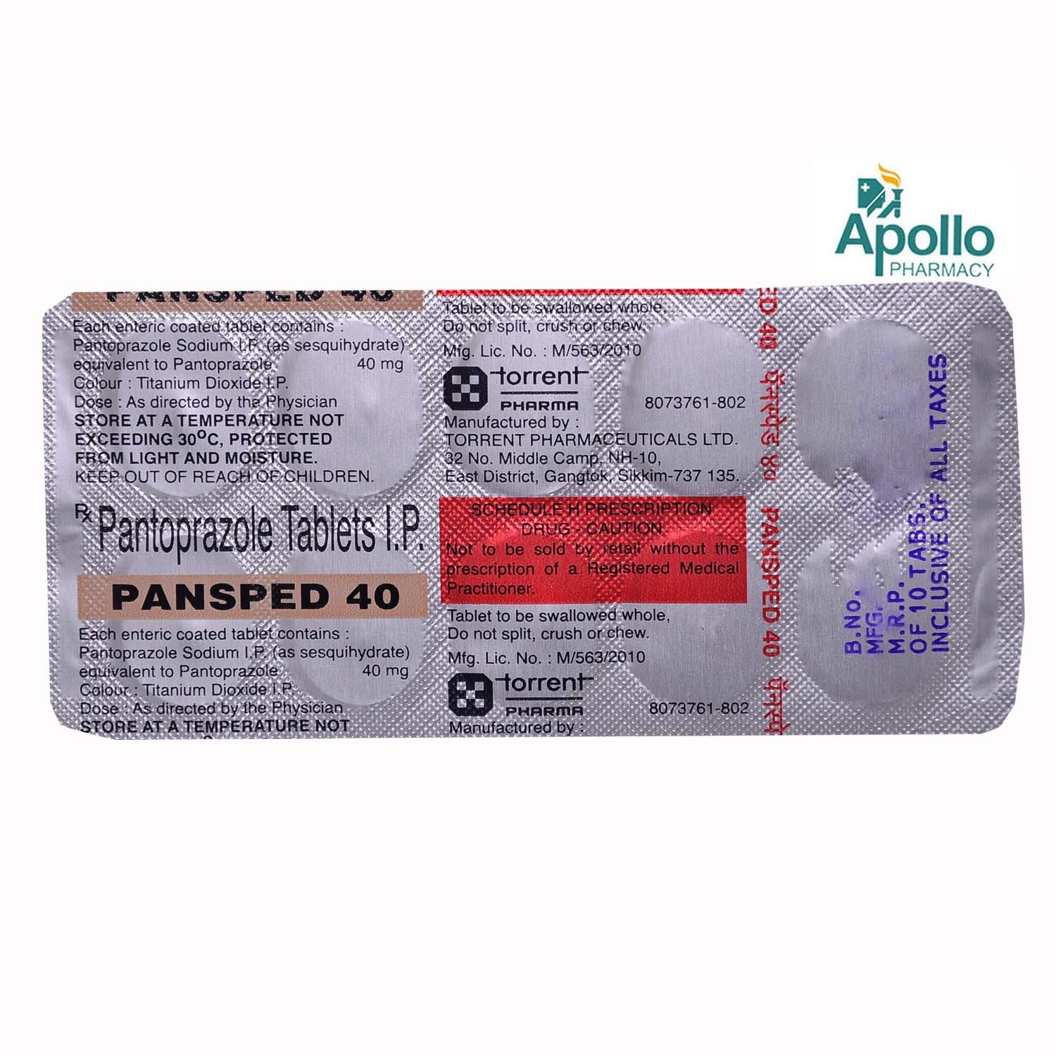 Pansped 40 Tablet 10's Price, Uses, Side Effects, Composition - Apollo ...