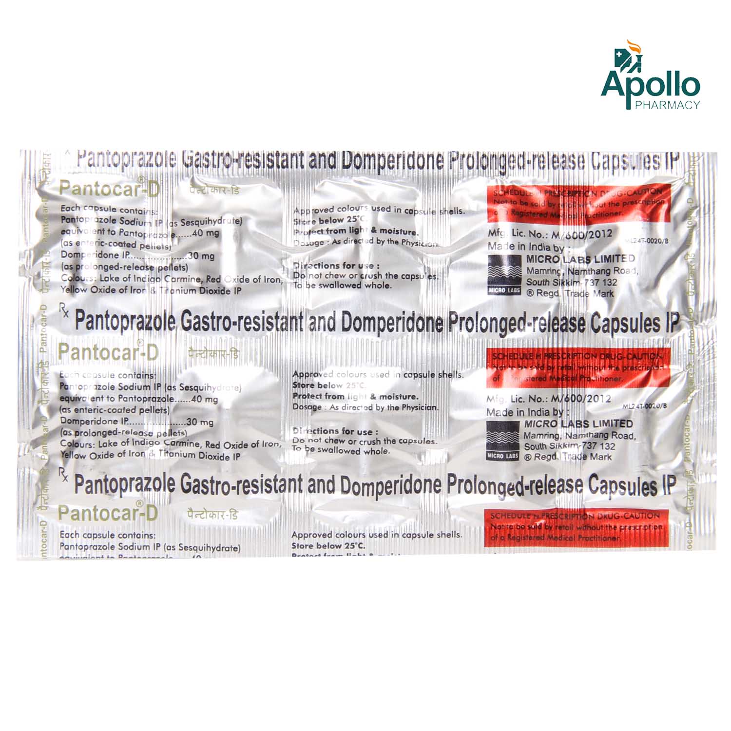 Pantocar-D Capsule 10's Price, Uses, Side Effects, Composition - Apollo ...