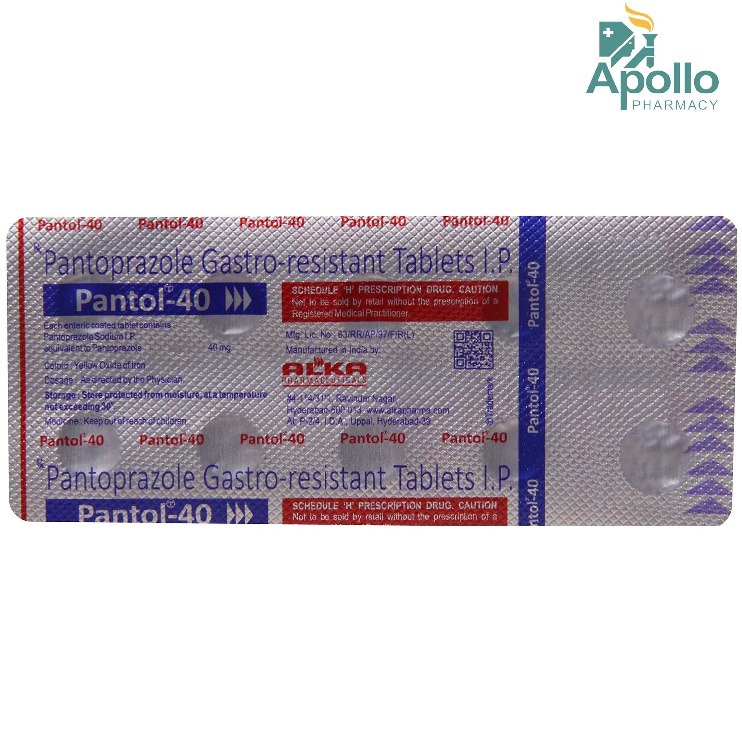 Pantol 40 mg Tablet 10's Price, Uses, Side Effects, Composition - Apollo Pharmacy