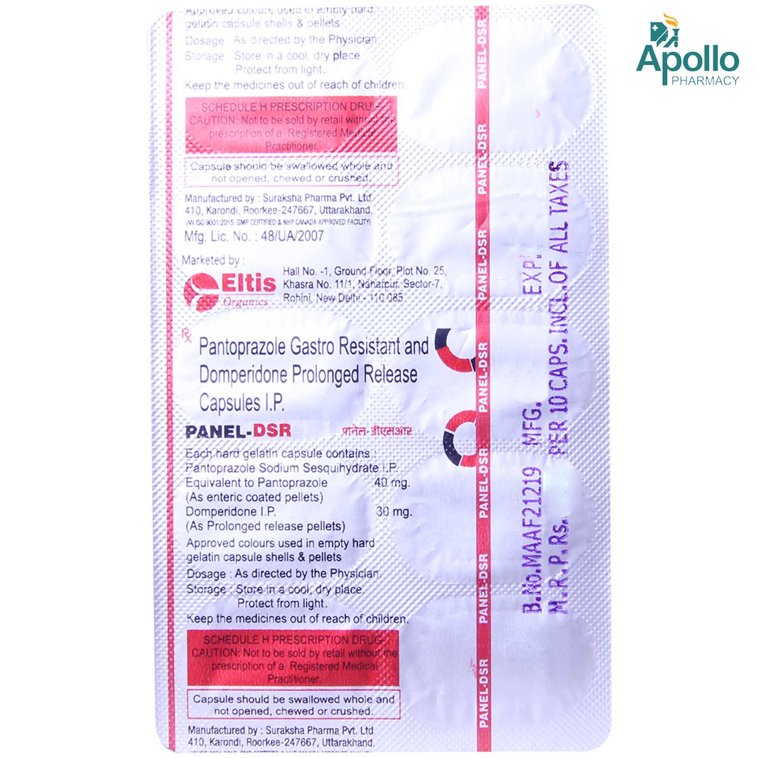 Panel DSR Capsule 10's Price, Uses, Side Effects, Composition - Apollo ...
