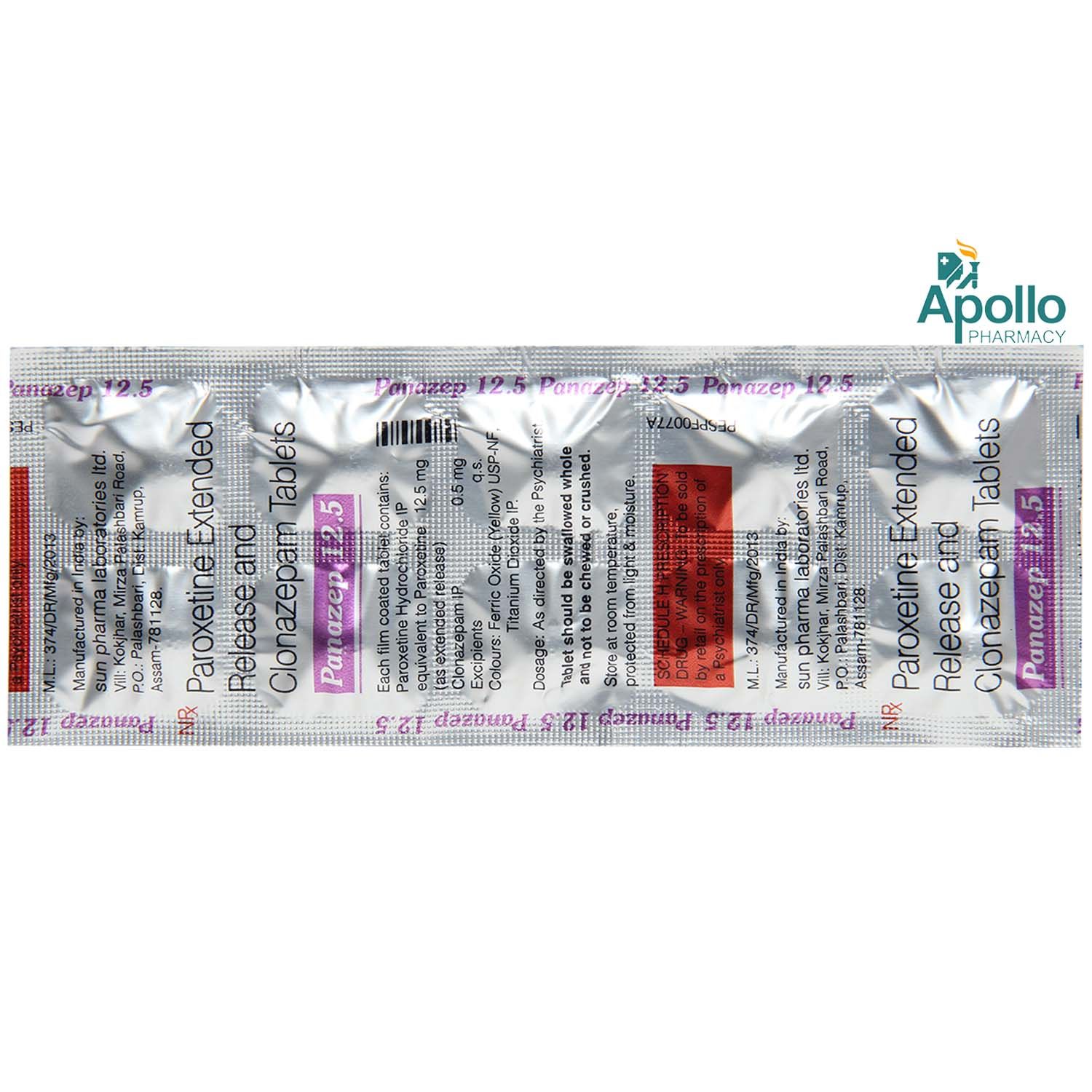 Panazep 12.5 Tablet 10's Price, Uses, Side Effects, Composition ...