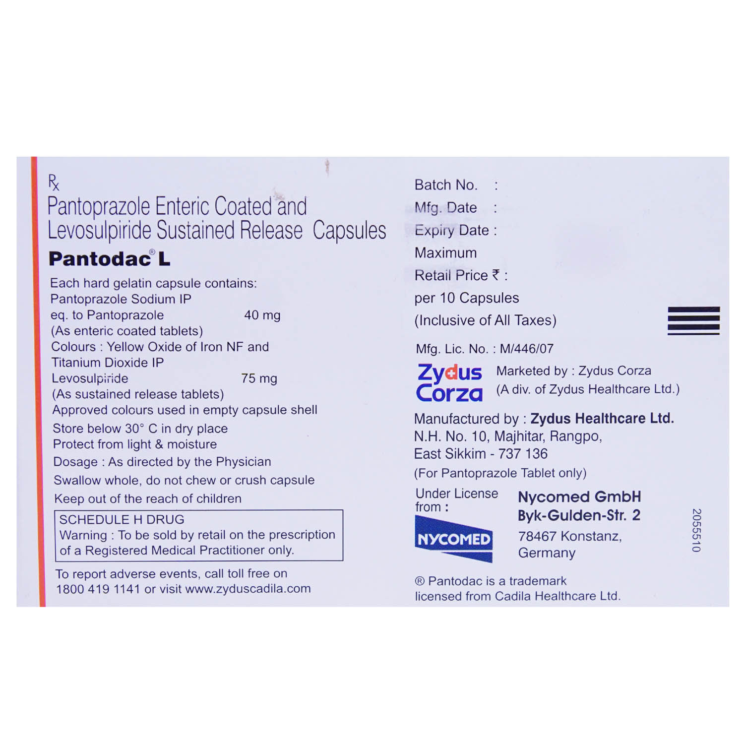 Pantodac L Capsule | Uses, Side Effects, Price | Apollo Pharmacy
