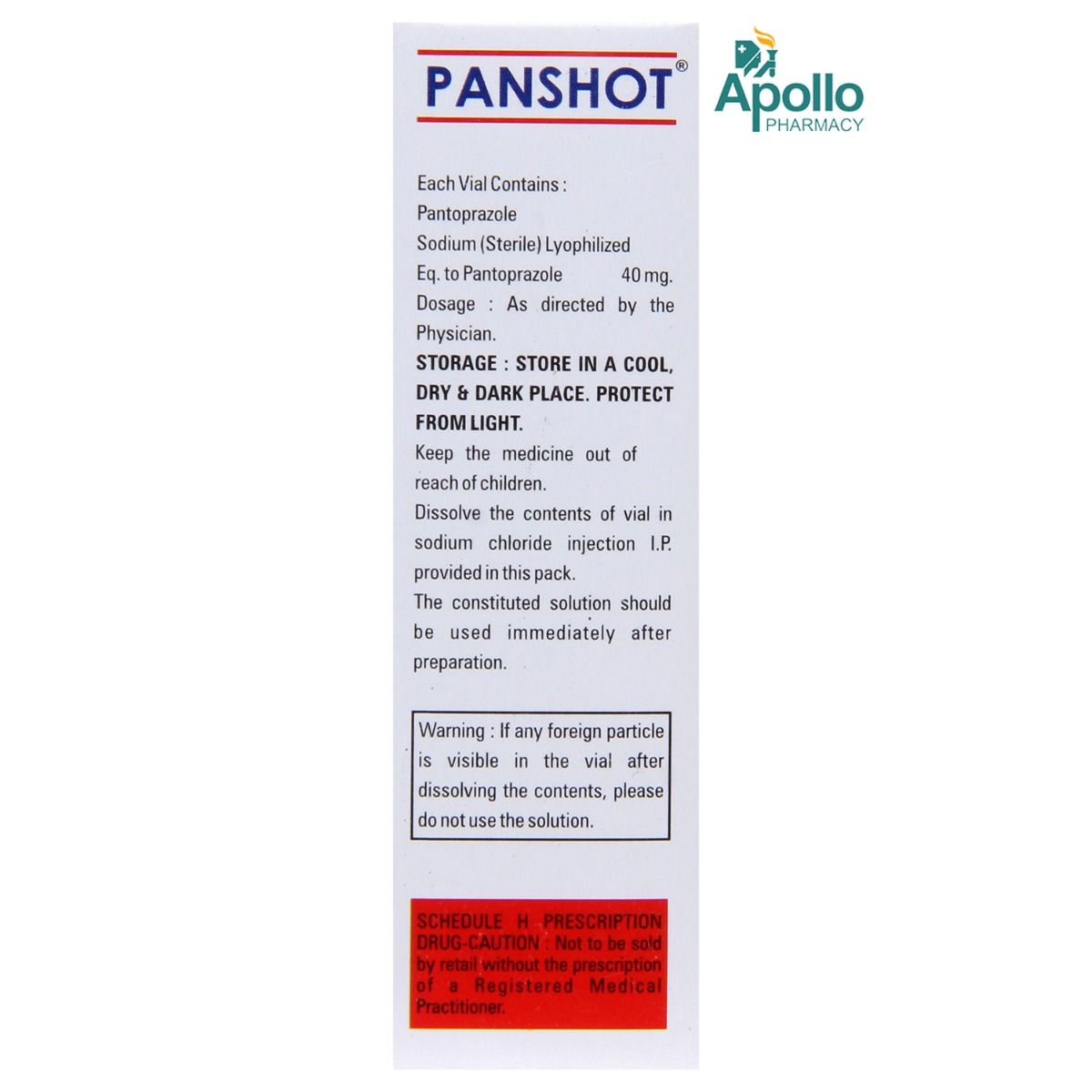 Panshot 40 mg Injection 1's Price, Uses, Side Effects, Composition ...