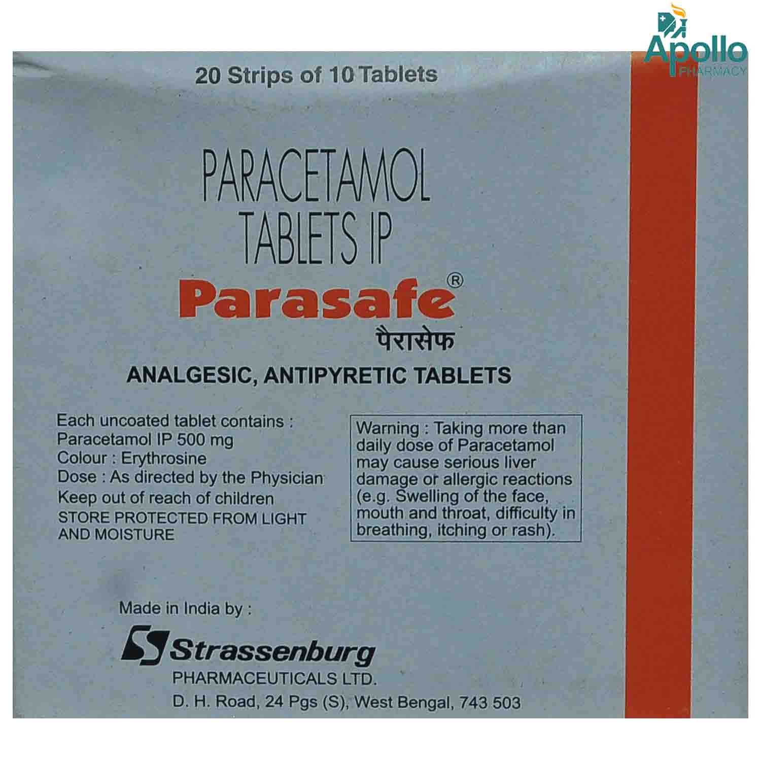 Parasafe Tablet | Uses, Side Effects, Price | Apollo Pharmacy