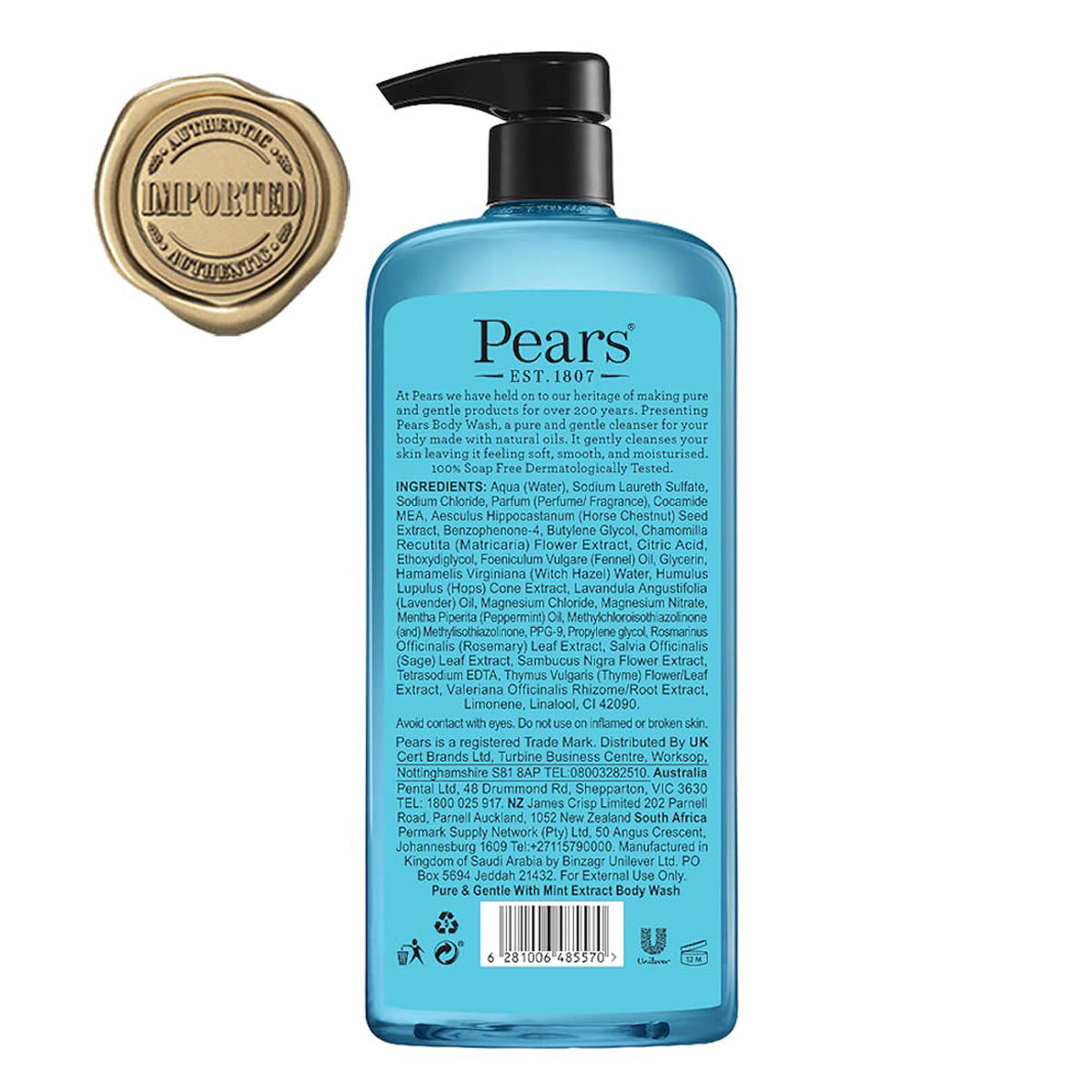 Pears Mint Extract Body Wash, 750 ml Price, Uses, Side Effects ...