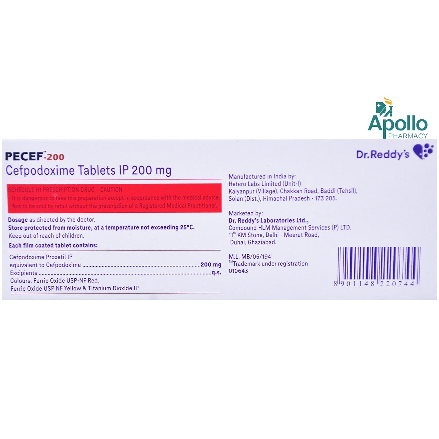 Pecef-200 Tablet 10's Price, Uses, Side Effects, Composition - Apollo ...