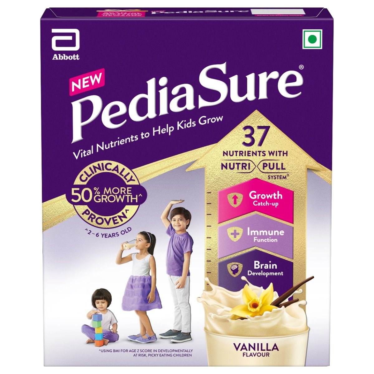 Buy Pediasure Vanilla Flavour Nutrition Powder for Kids Growth, 200 gm ...