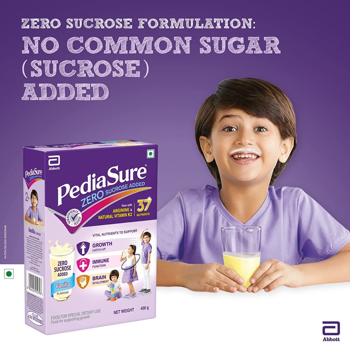 PediaSure Zero Sucrose Added Vanilla Flavour Powder, 400 gm Price, Uses ...