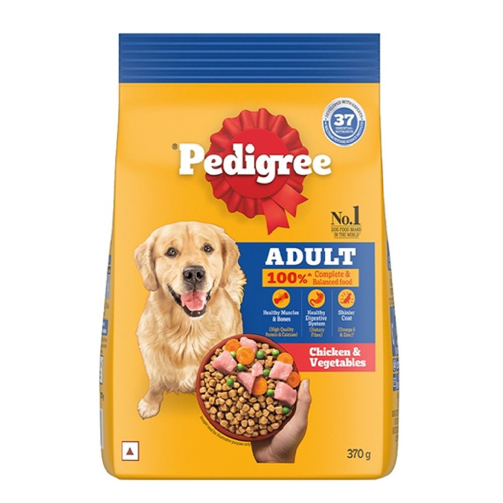 Buy Pedigree Chicken & Vegetables Adult Dog Dry Food, 370 gm | 19 ...