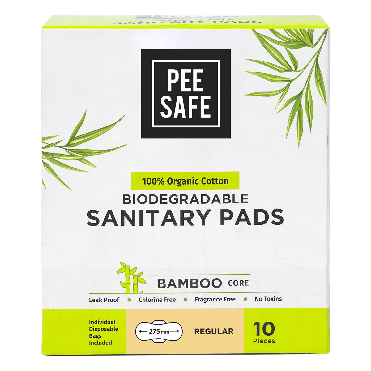 Buy Pee Safe 100% Organic Cotton Biodegradable Regular Sanitary Pads ...