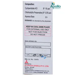 Pentolate Eye Drops 5 ml | Uses, Side Effects, Price | Apollo Pharmacy