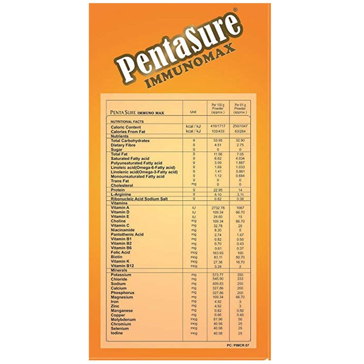 Pentasure Immuno Max Creamy Vanilla Flavour Sachets, 244 gm (4 Sachets ...