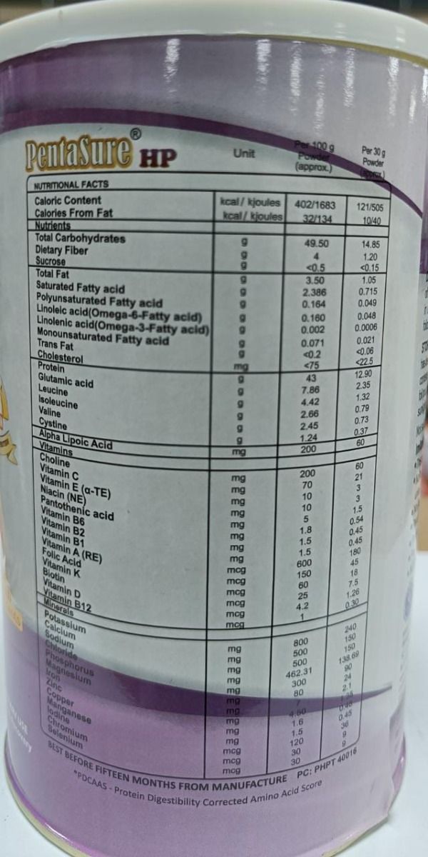 Pentasure HP Banana & Vanilla Flavour Whey Protein Powder, 400 gm Tin ...