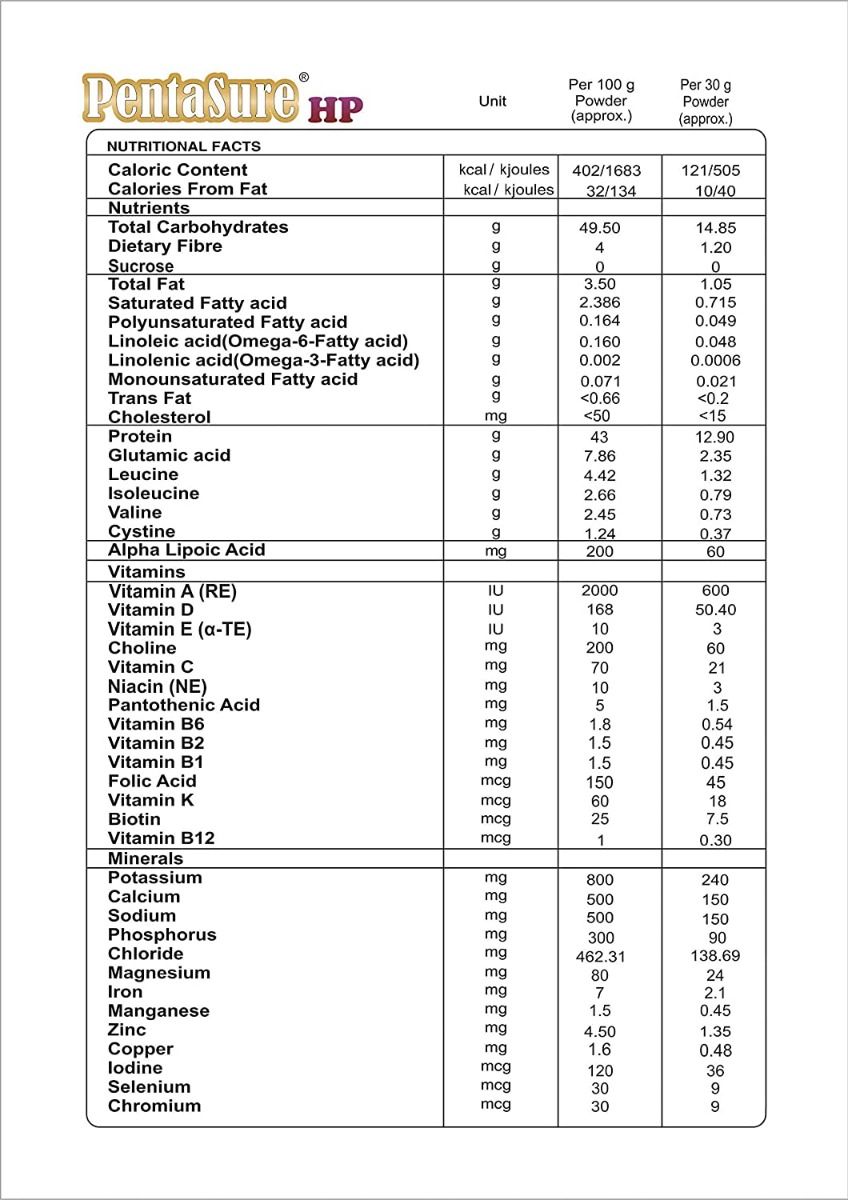 Pentasure HP Banana Vanilla Flavour Whey Protein Powder, 1 kg Price ...