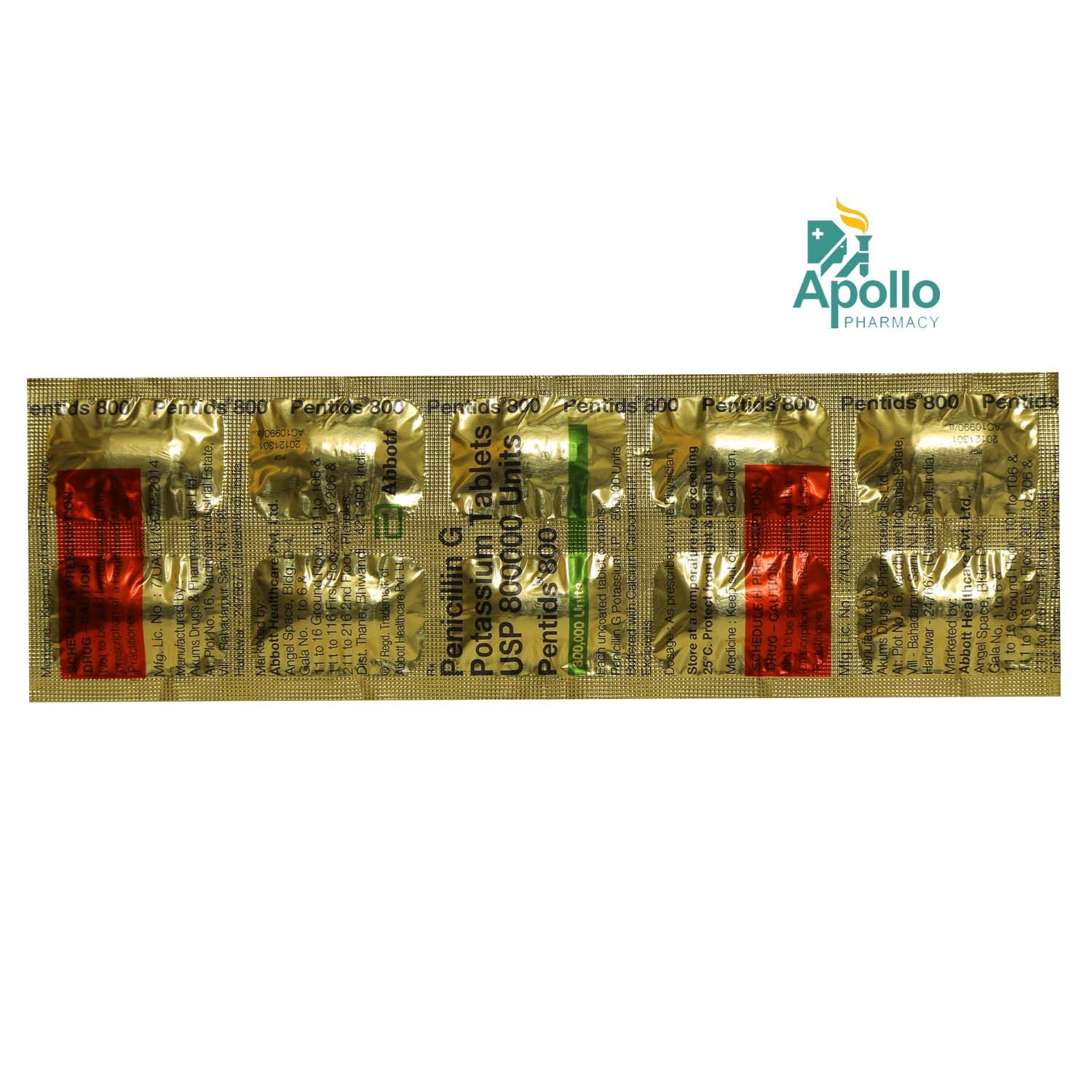 Pentids 800 Tablet 10's Price, Uses, Side Effects, Composition - Apollo ...