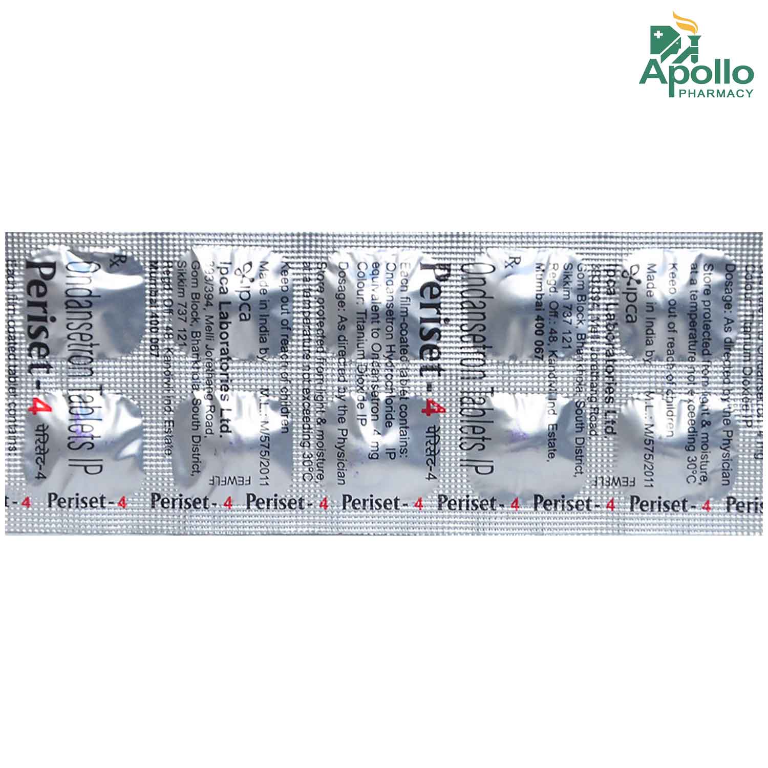 Periset 4 Tablet 10's Price, Uses, Side Effects, Composition - Apollo ...