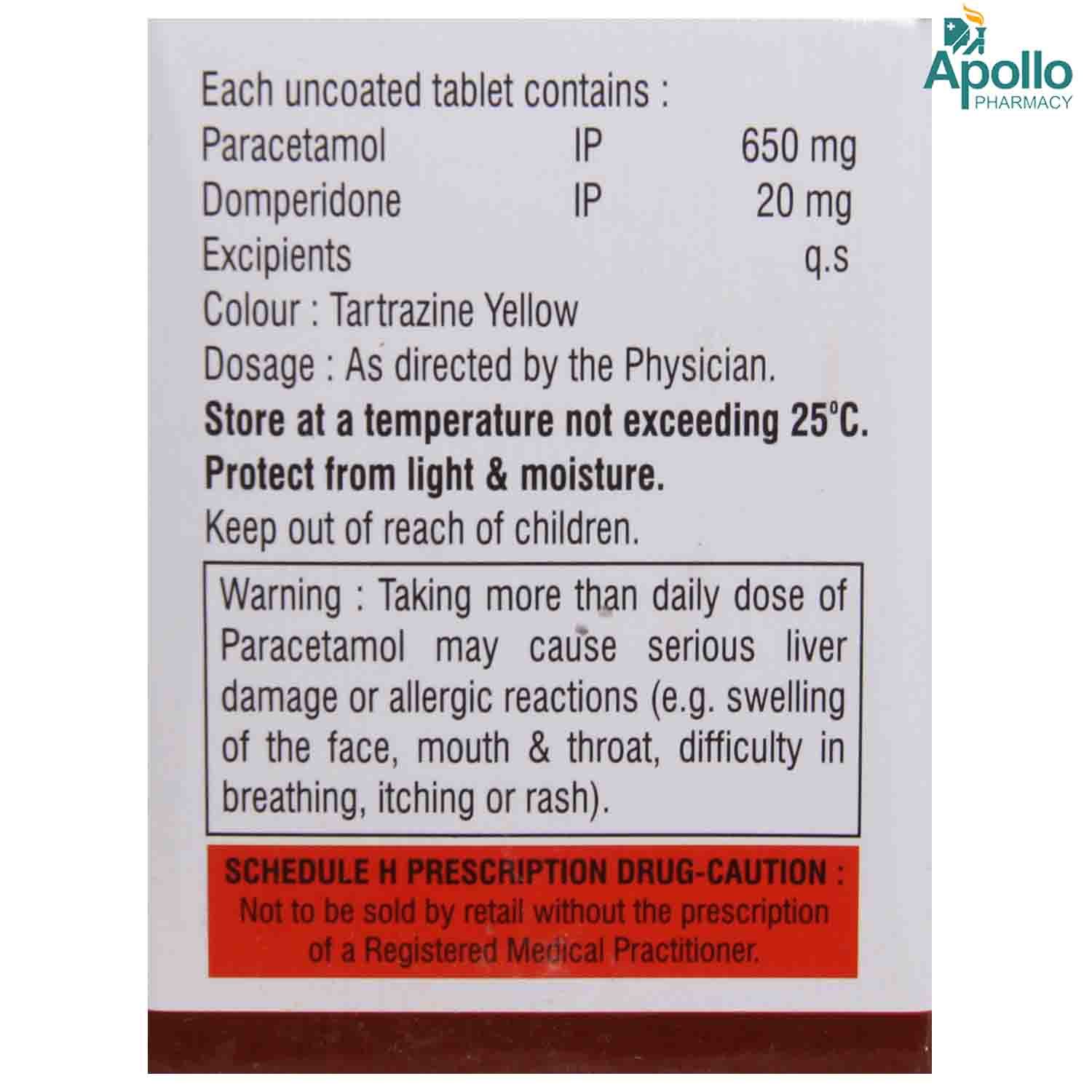 PEREDOM TABLET Price, Uses, Side Effects, Composition - Apollo Pharmacy