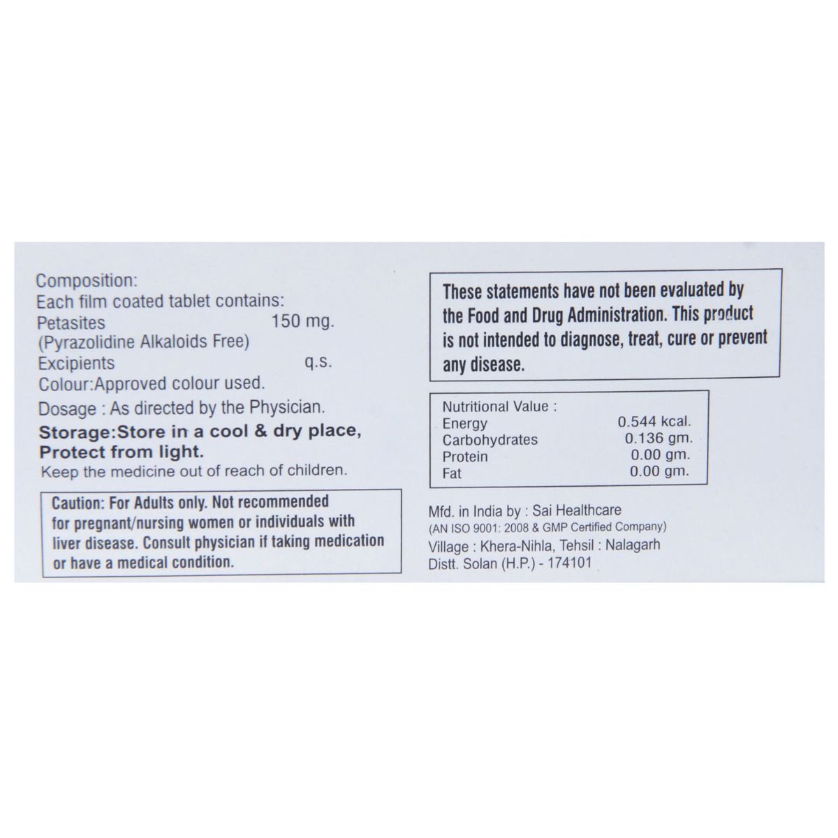 Petagrain 150Mg Tab 10'S (Starus) Price, Uses, Side Effects ...