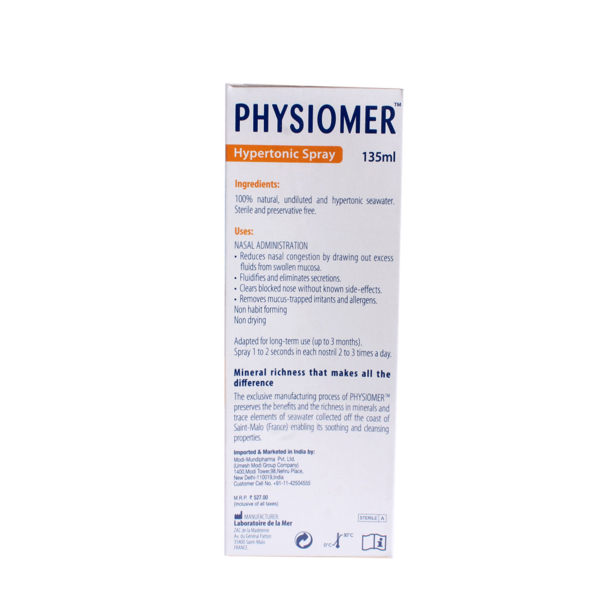 Physiomer Hypertonic Nasal Spray, 135 ml Price, Uses, Side Effects ...