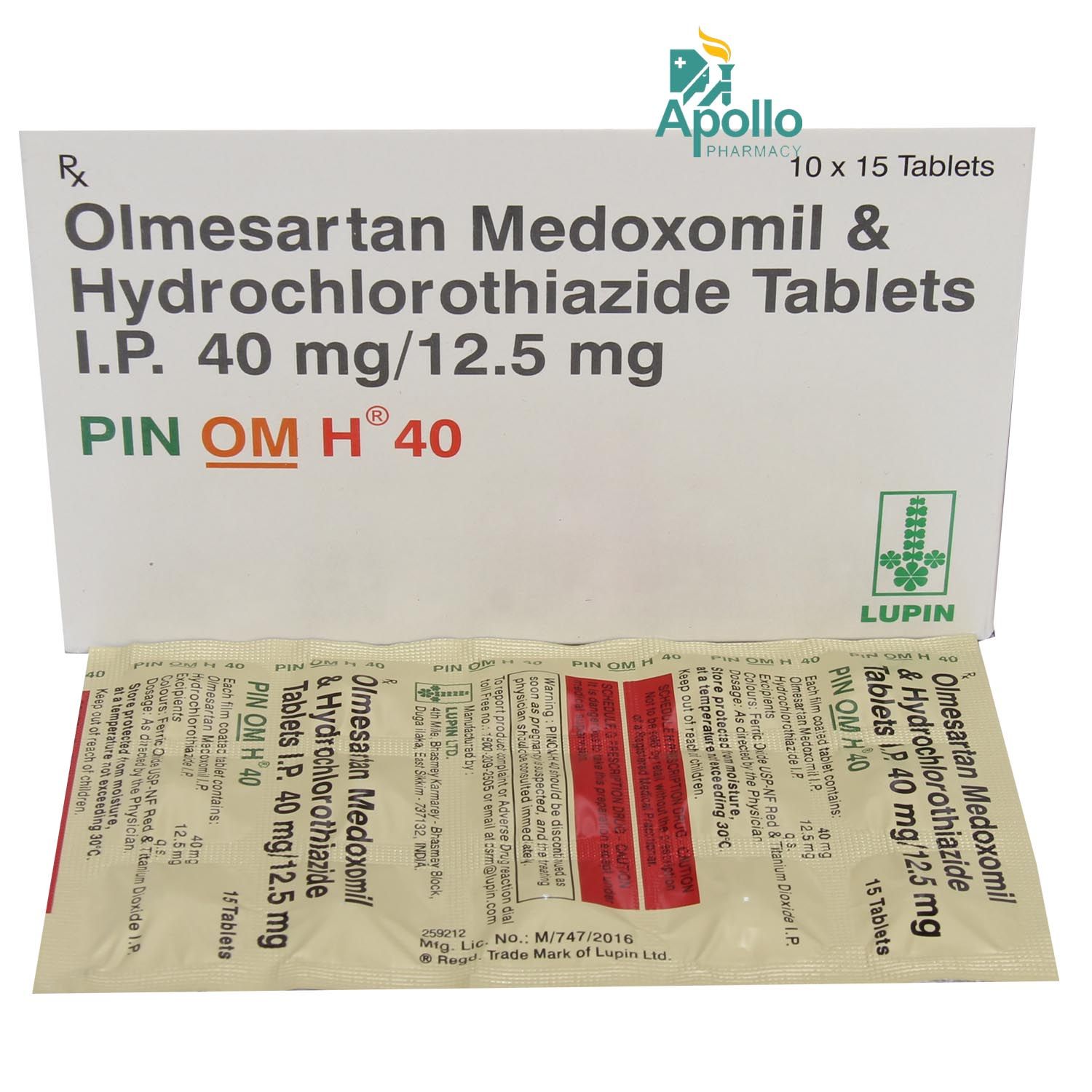 Pinom H 40 Tablet | Uses, Side Effects, Price | Apollo Pharmacy