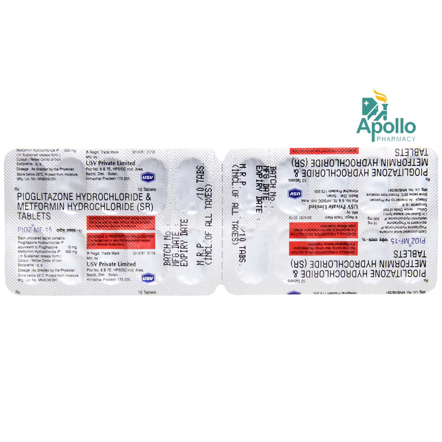 Pioz MF-15 Tablet 10's Price, Uses, Side Effects, Composition - Apollo ...