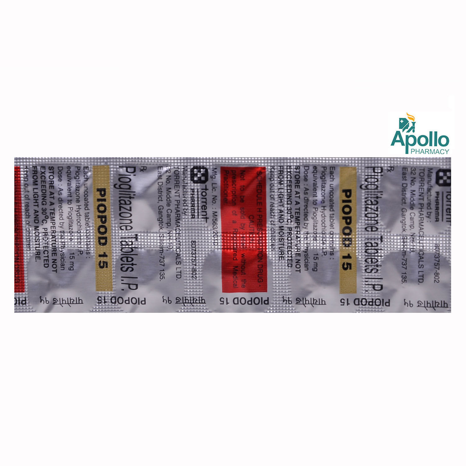 PIOPOD 15MG TABLET Price, Uses, Side Effects, Composition - Apollo Pharmacy
