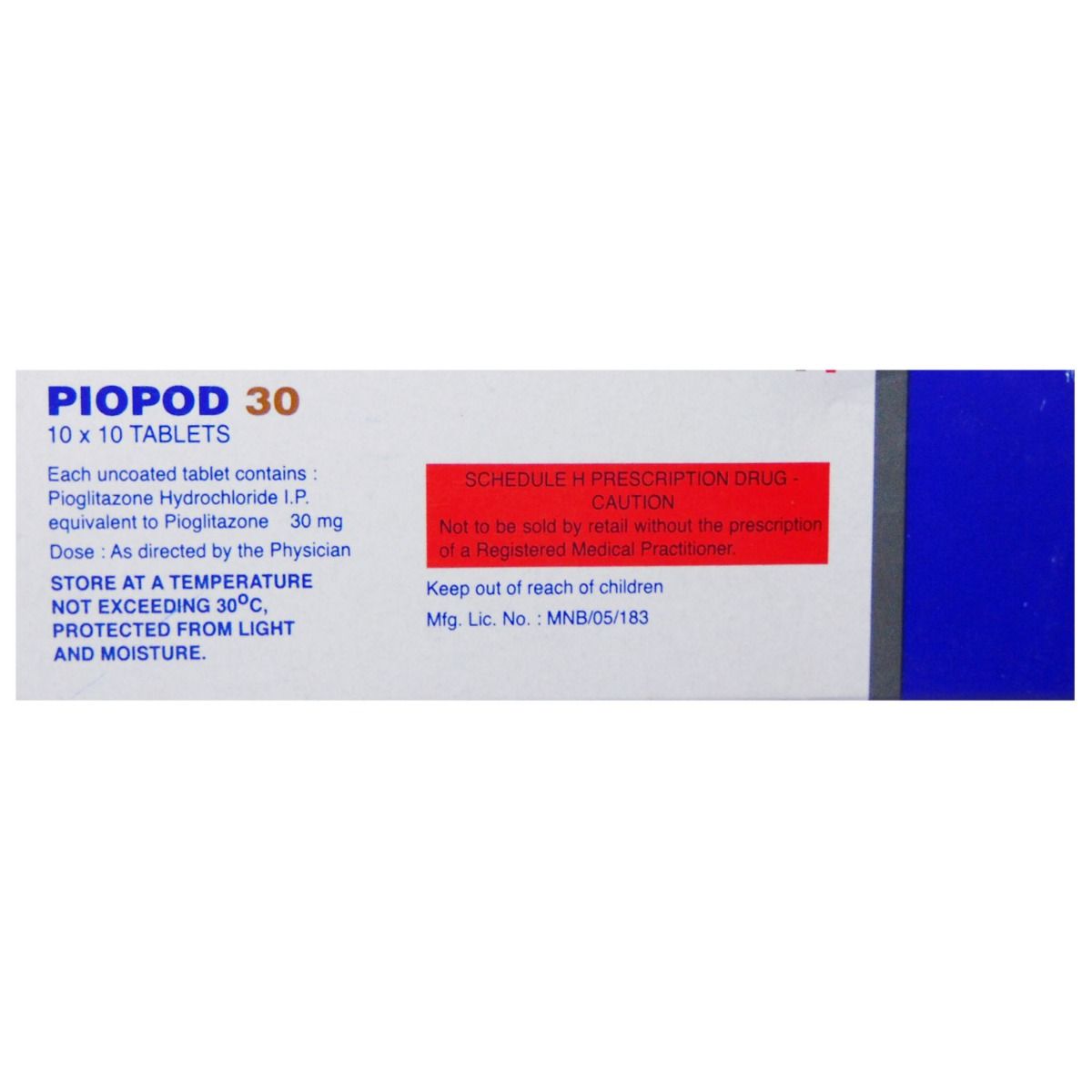PIOPOD 30MG TABLET Price, Uses, Side Effects, Composition - Apollo Pharmacy