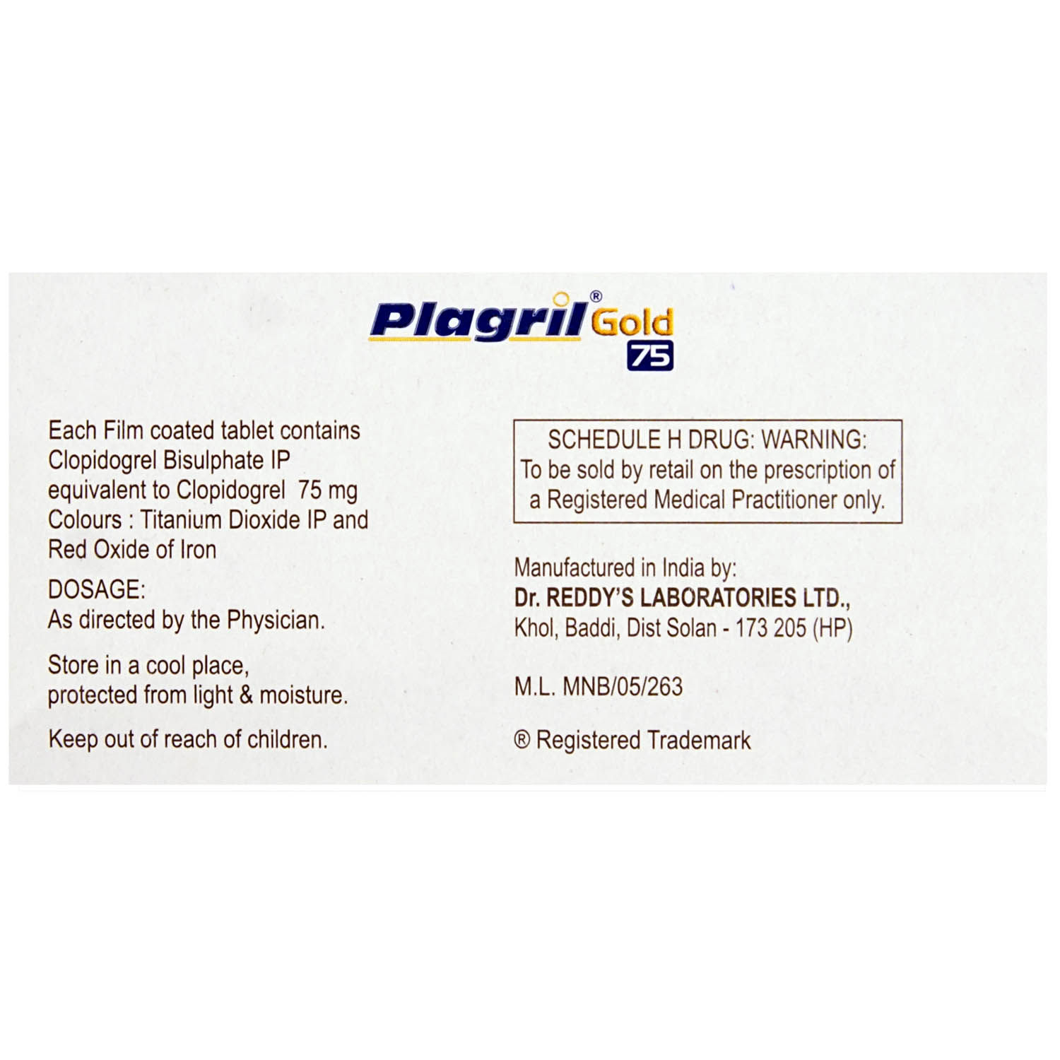 Plagril Gold 75 Tablet 10's Price, Uses, Side Effects, Composition ...