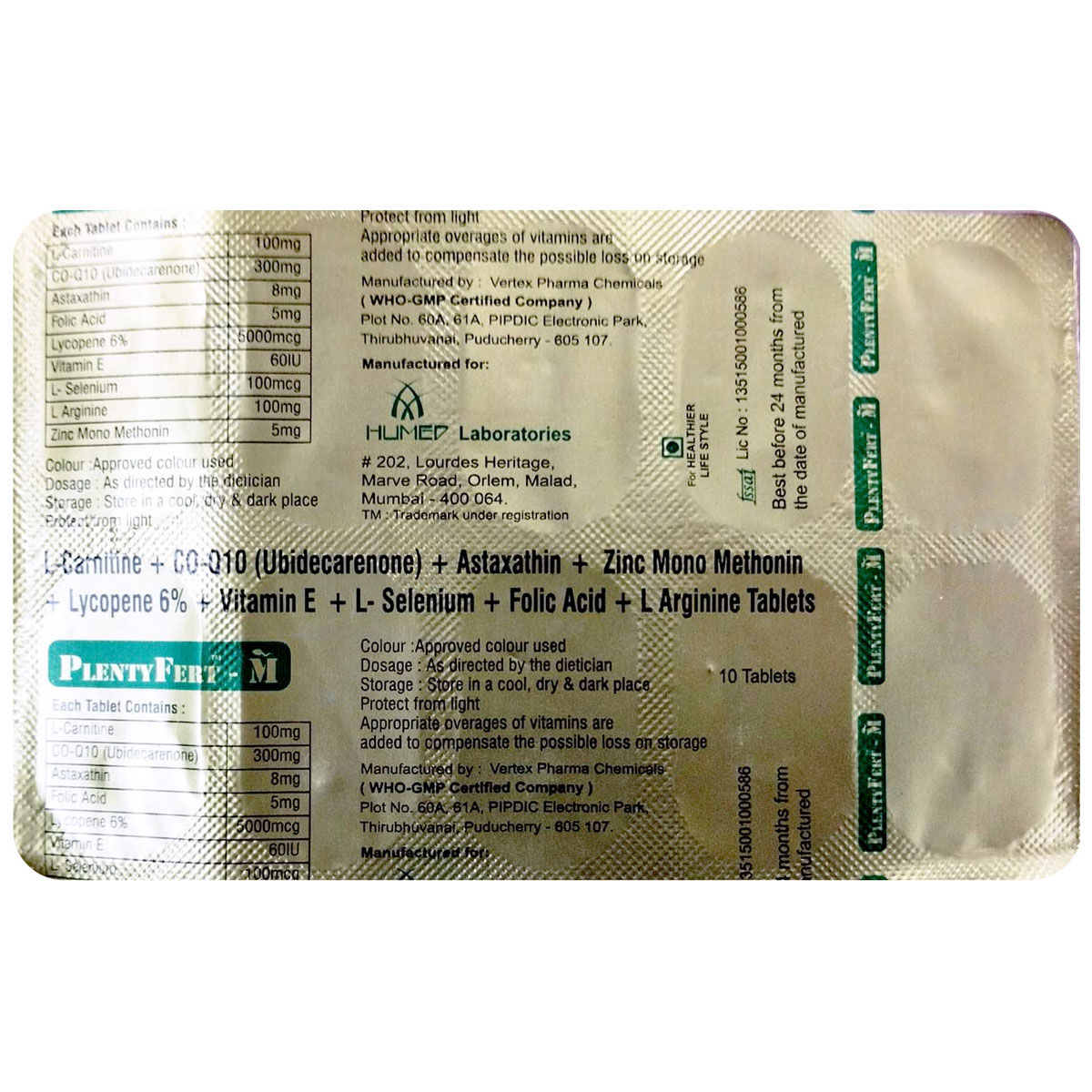 Buy Plentyfert-M Tablet 10's | 19 Minutes Delivery | Apollo Pharmacy