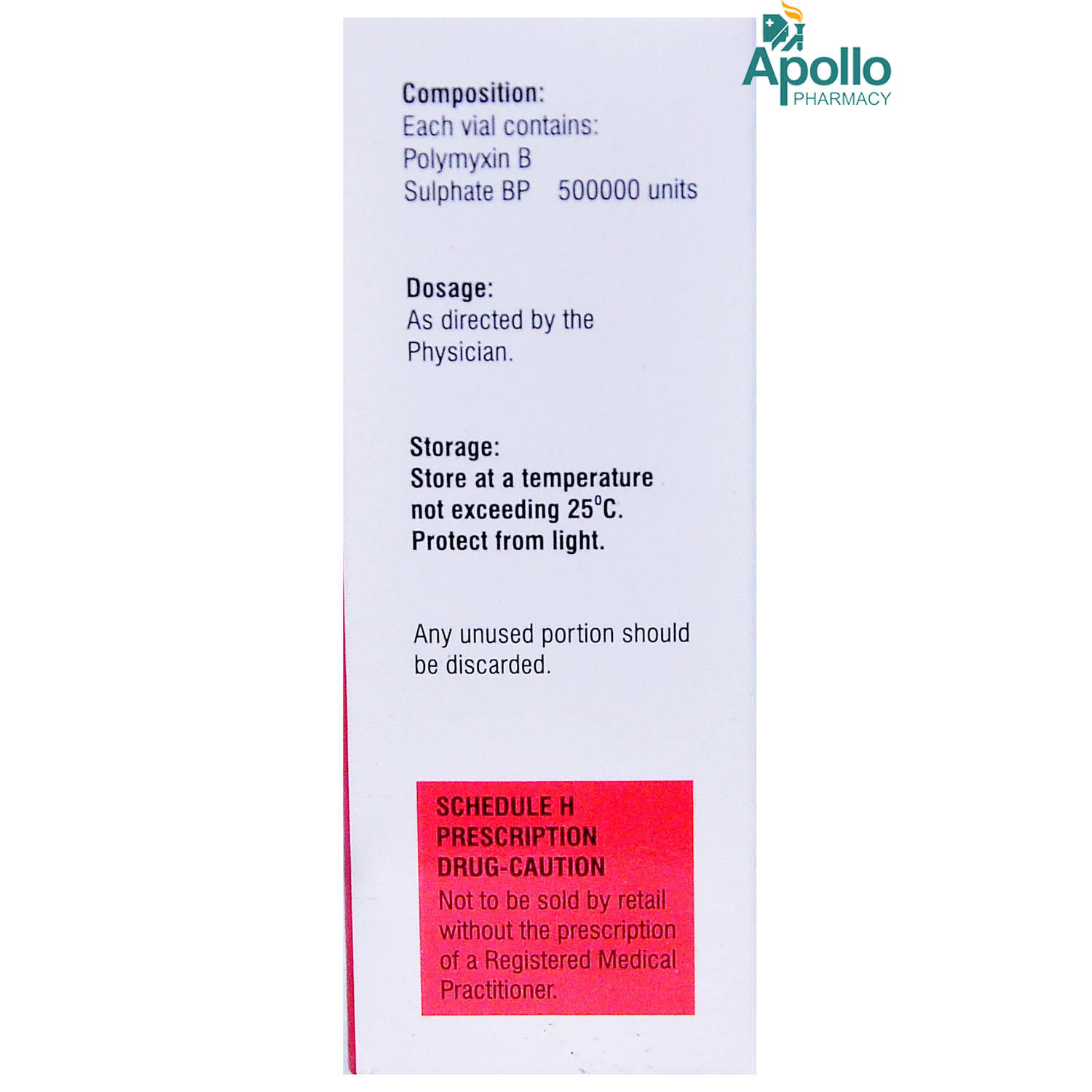Poly-B 500000IU Injection | Uses, Side Effects, Price | Apollo Pharmacy