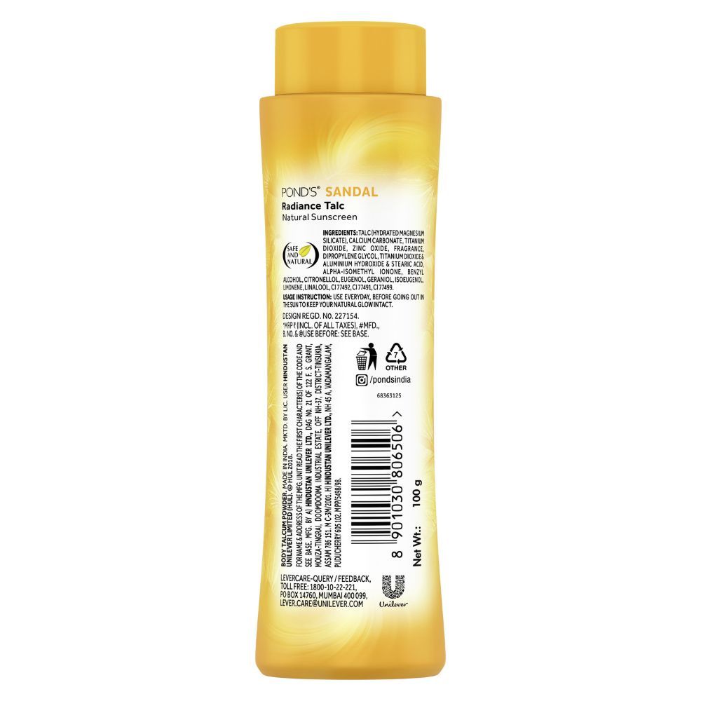 Ponds Sandal Radiance Talc Powder, 100 gm Price, Uses, Side Effects ...