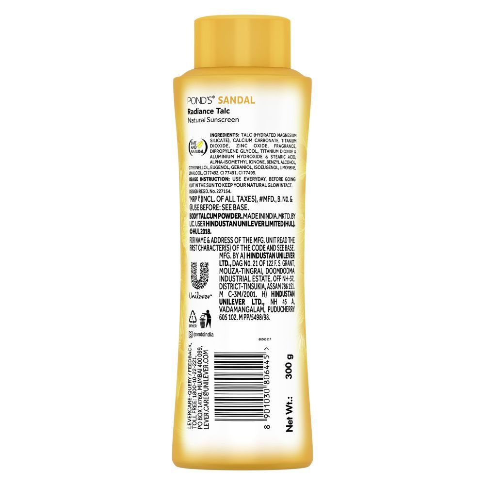 Ponds Sandal Radiance Talc Powder, 300 gm Price, Uses, Side Effects ...