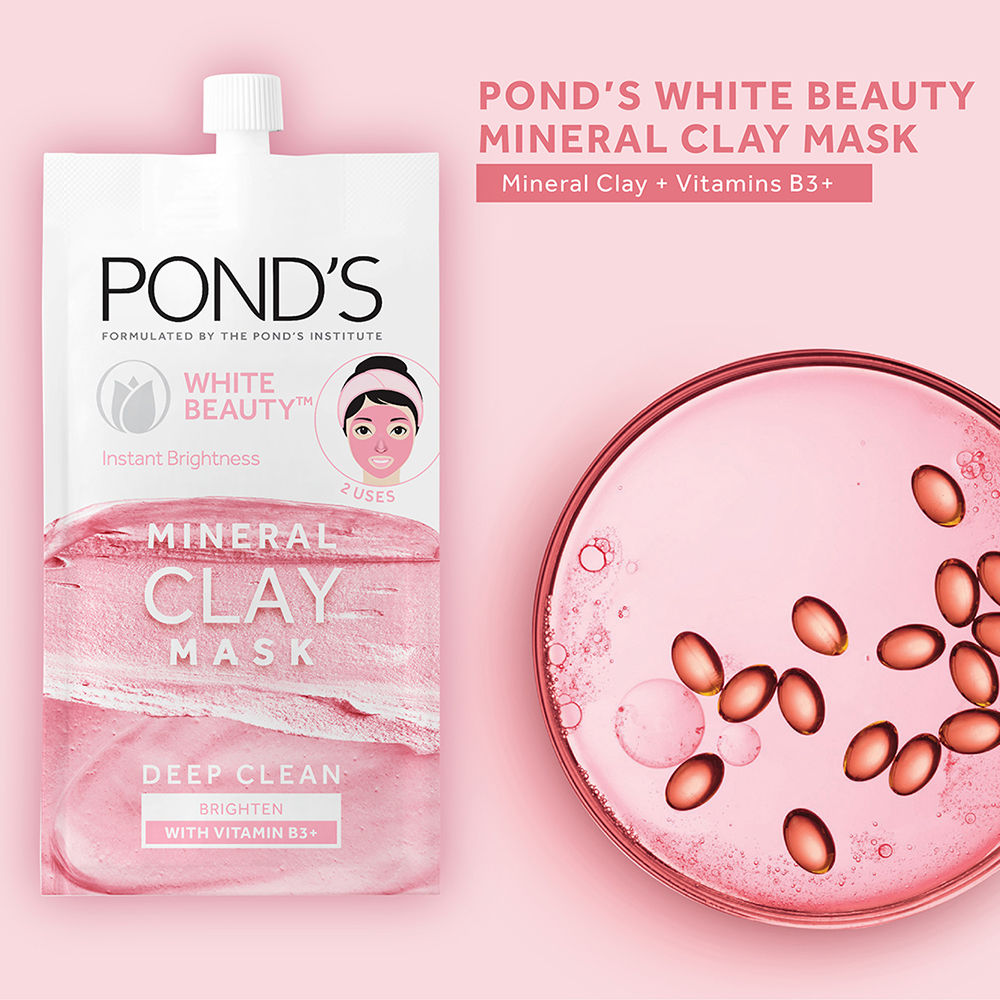 Ponds White Beauty Mineral Clay Mask, 8 gm Price, Uses, Side Effects ...