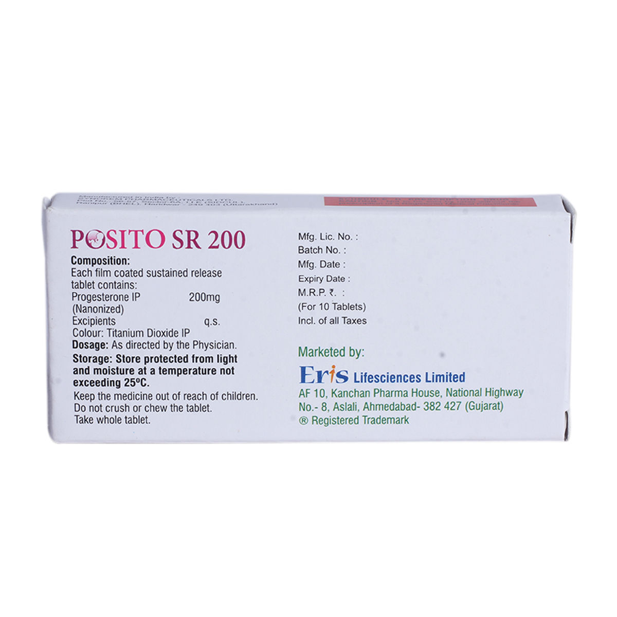 Posito SR 200 Tablet 10's Price, Uses, Side Effects, Composition ...
