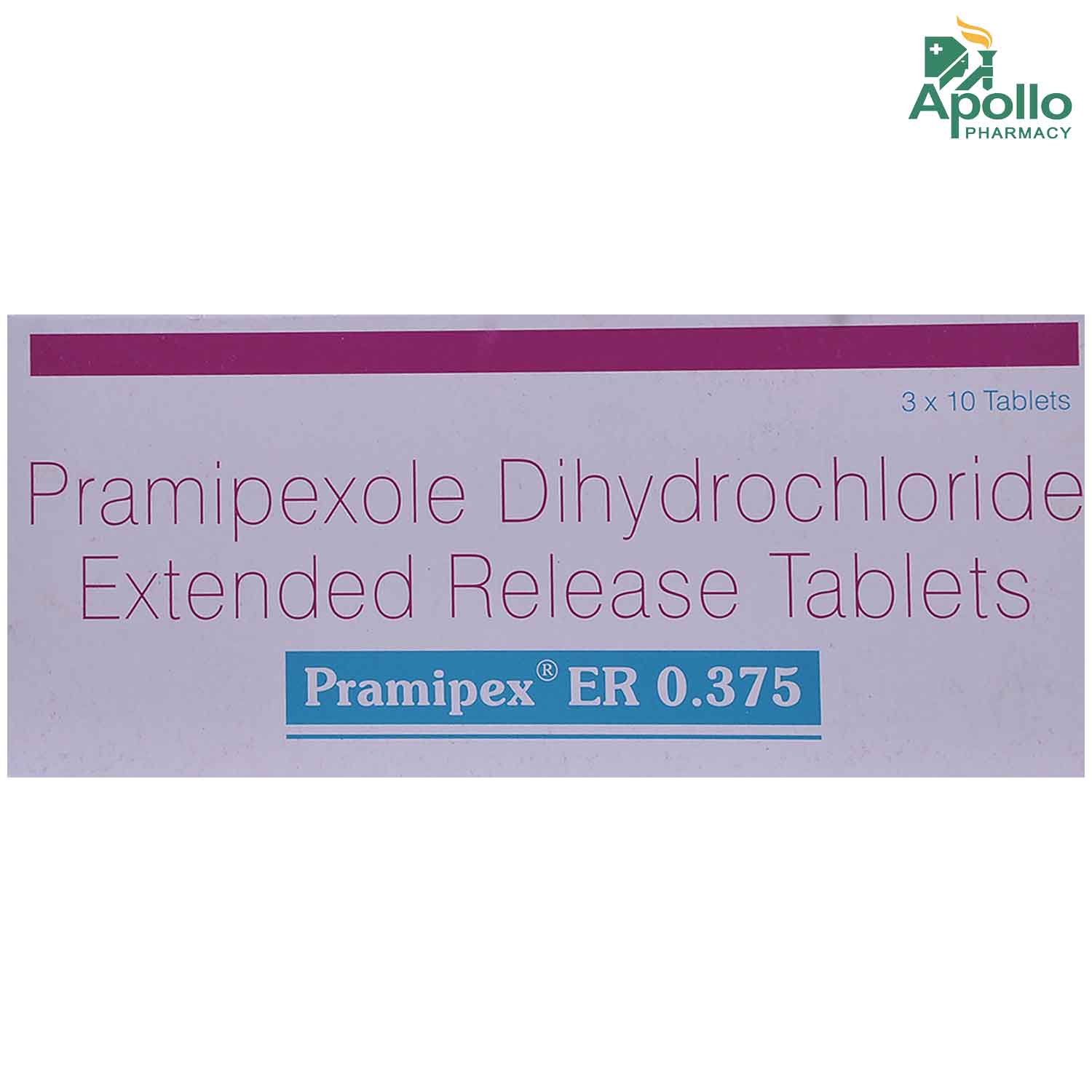 Pramipex ER 0.375 Tablet | Uses, Side Effects, Price | Apollo Pharmacy