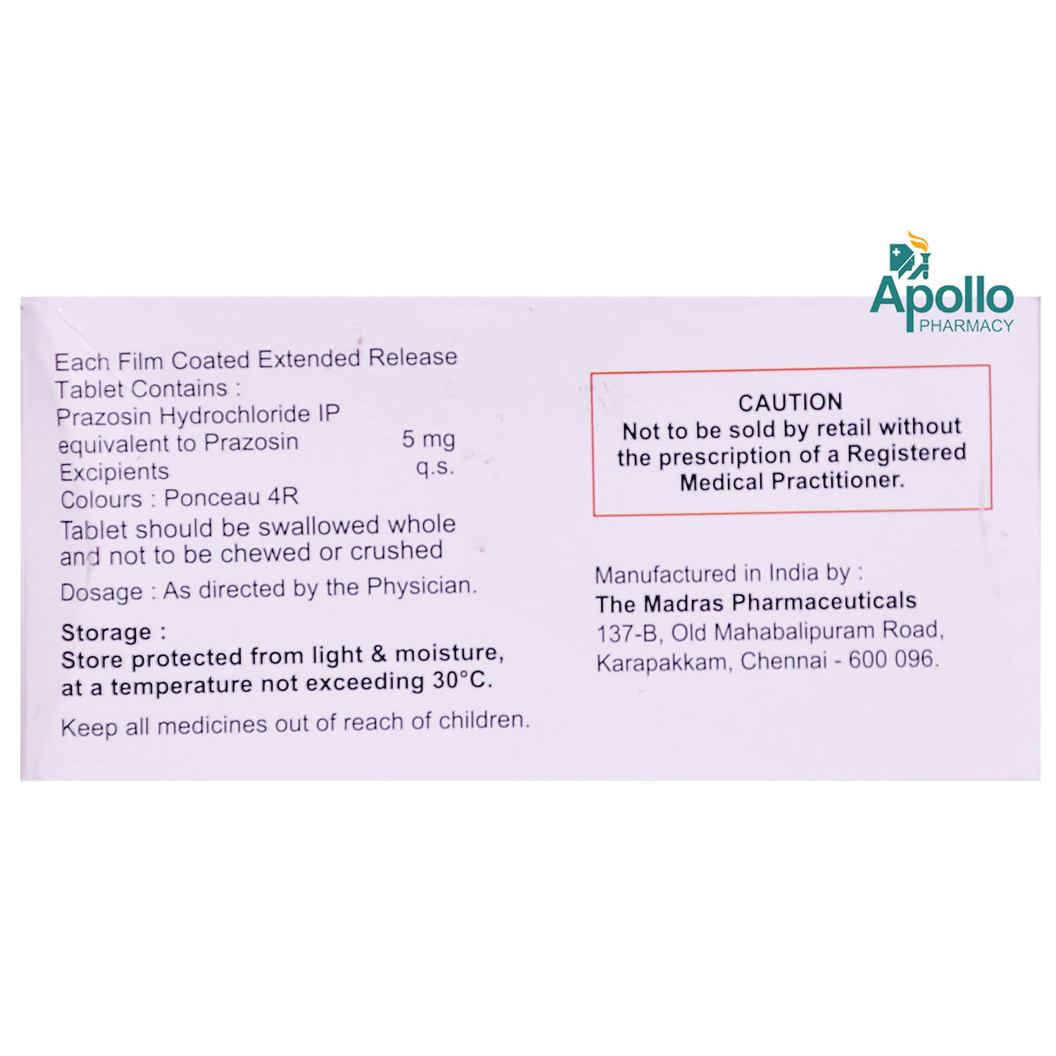 Prazoren-Xl 5mg Tablet 10's Price, Uses, Side Effects, Composition ...