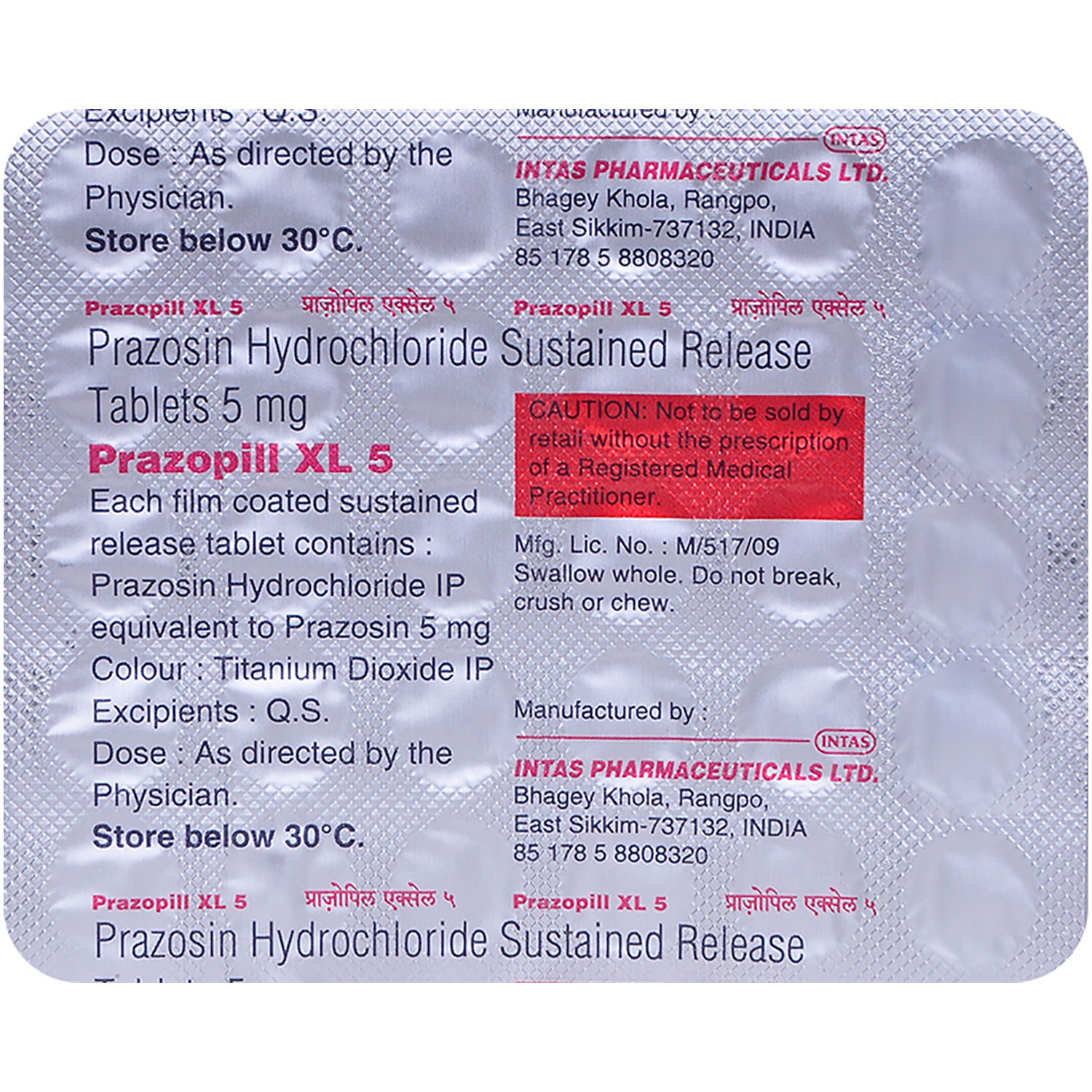 Prazopill XL 5 Tablet 30's Price, Uses, Side Effects, Composition ...