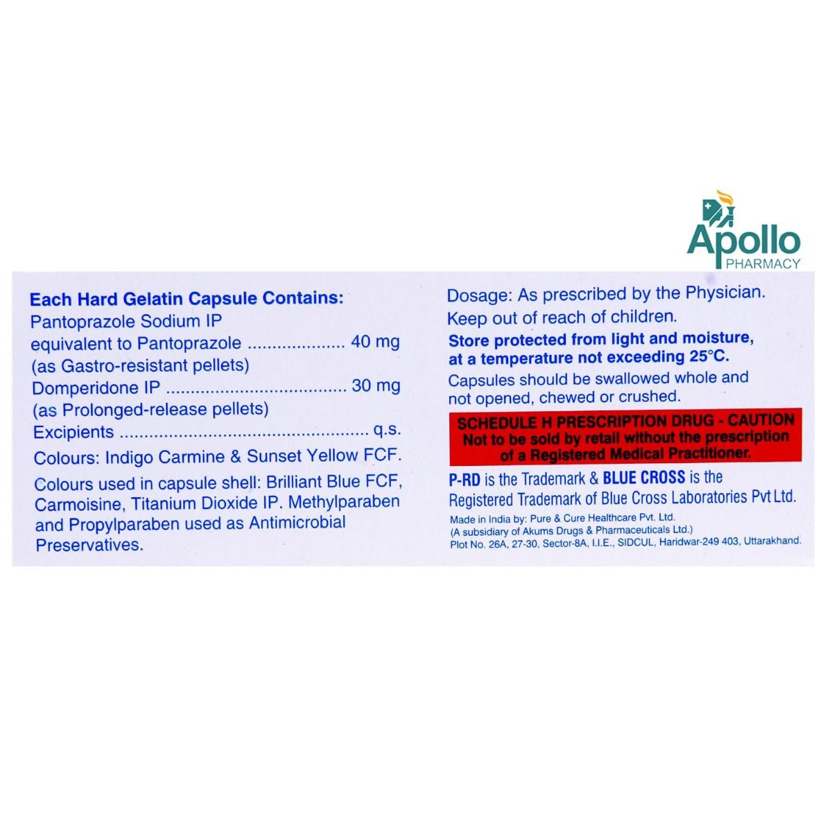 P-RD Capsule | Uses, Side Effects, Price | Apollo Pharmacy
