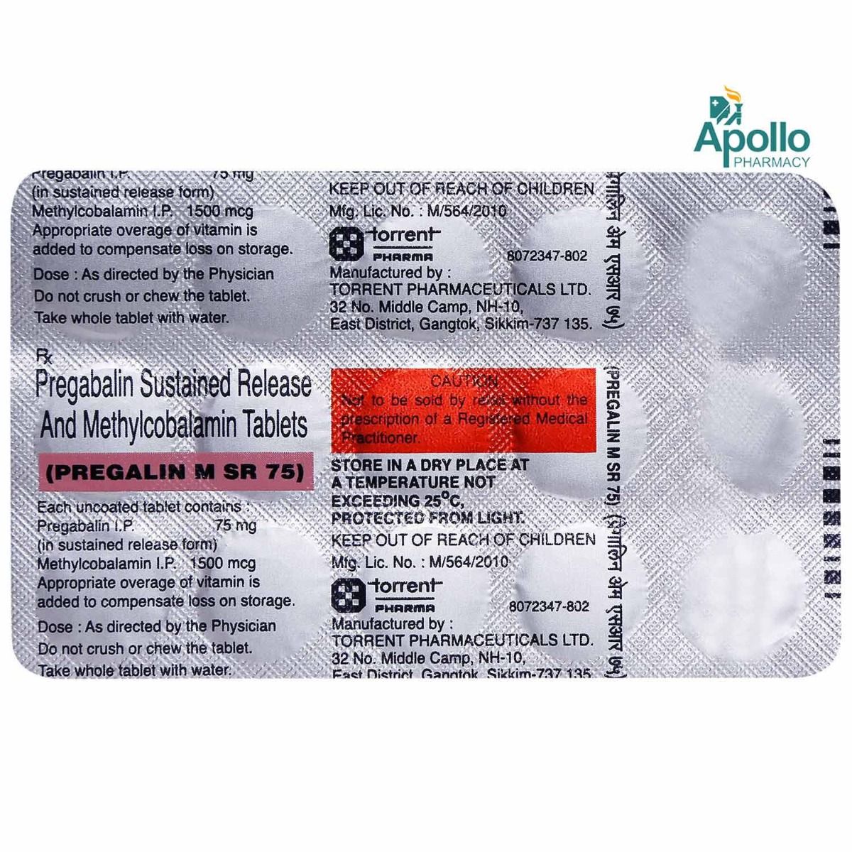 Pregalin M SR 75 Tablet | Uses, Side Effects, Price | Apollo Pharmacy