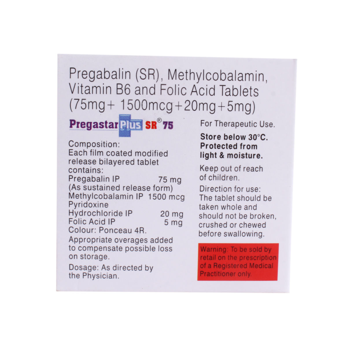 Pregastar Plus SR 75 Tablet 15's Price, Uses, Side Effects, Composition ...
