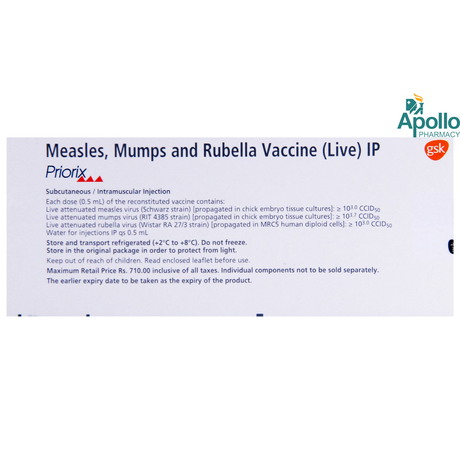 Priorix Vaccine | Uses, Side Effects, Price | Apollo Pharmacy