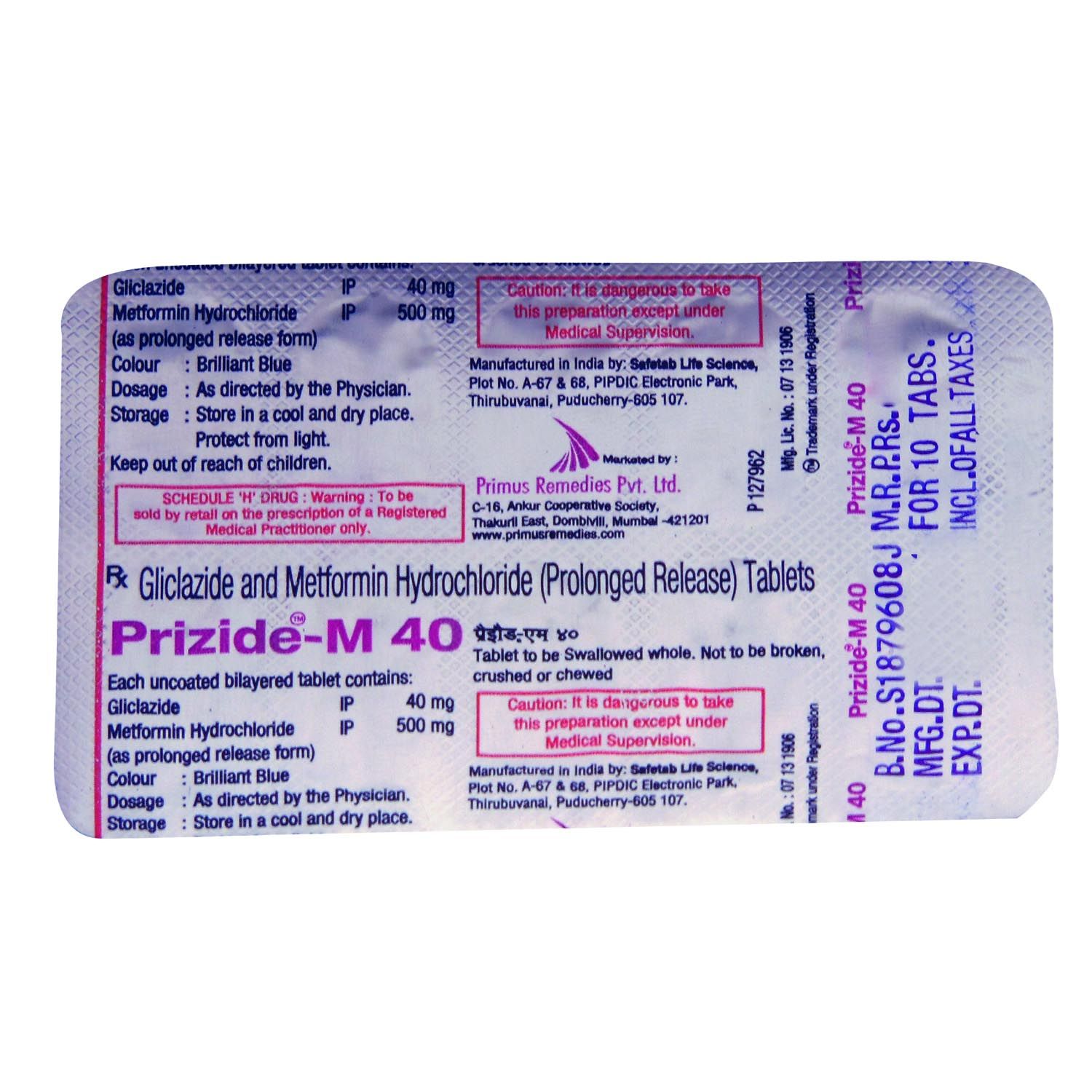 Prizide-M 40 Tablet 10's Price, Uses, Side Effects, Composition ...