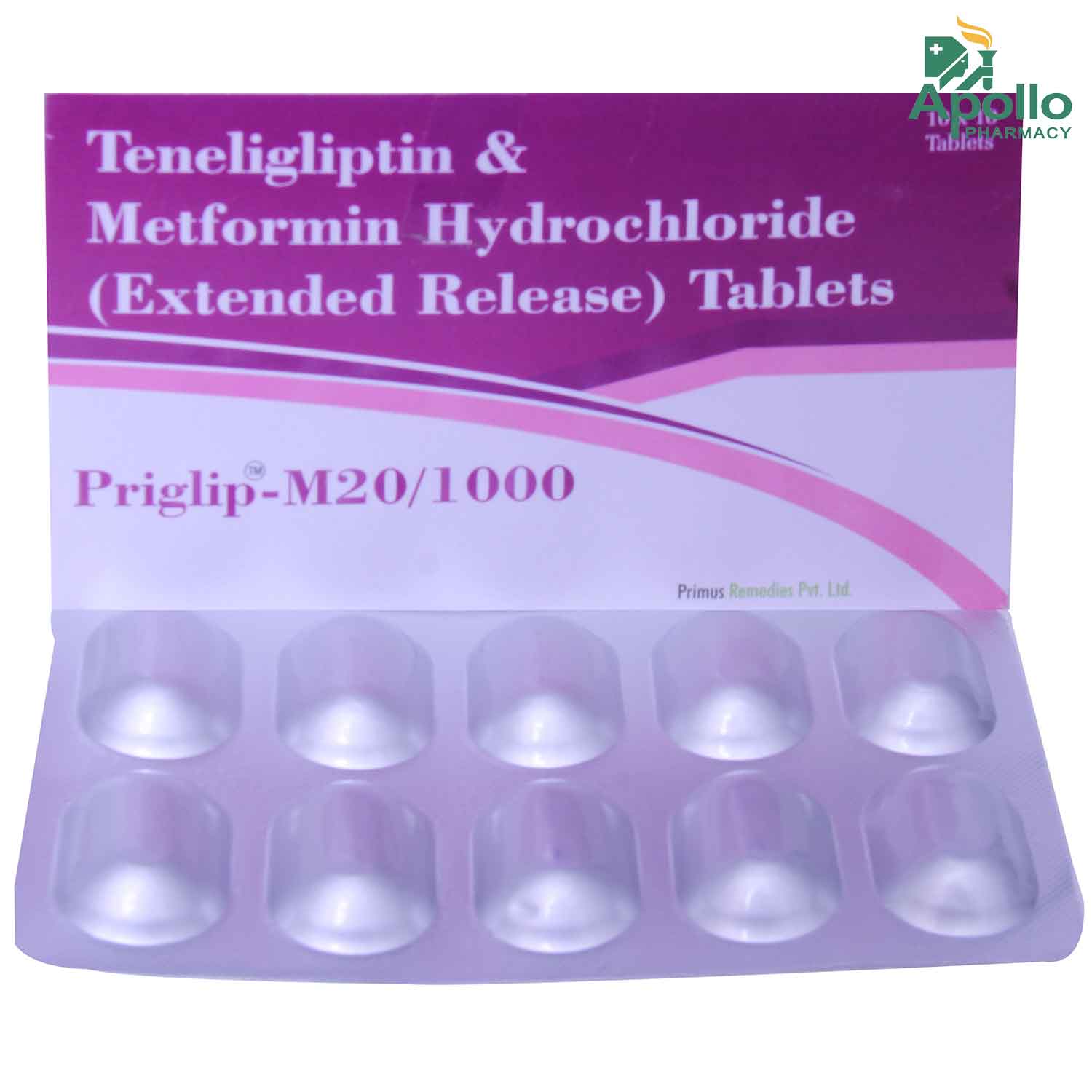 Priglip-M20/1000 Tablet 10's Price, Uses, Side Effects, Composition ...