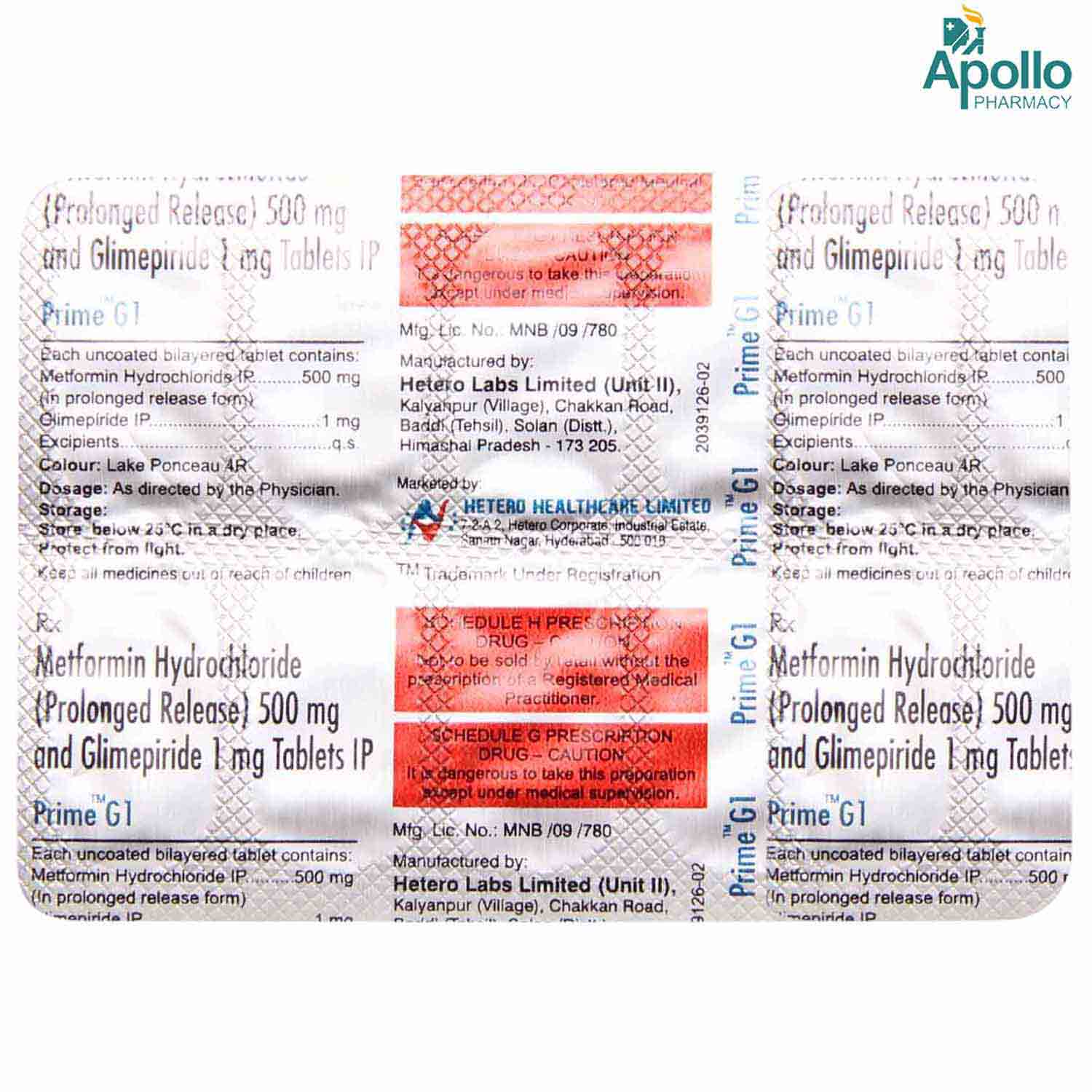 Prime G1 Tablet 10's Price, Uses, Side Effects, Composition - Apollo ...