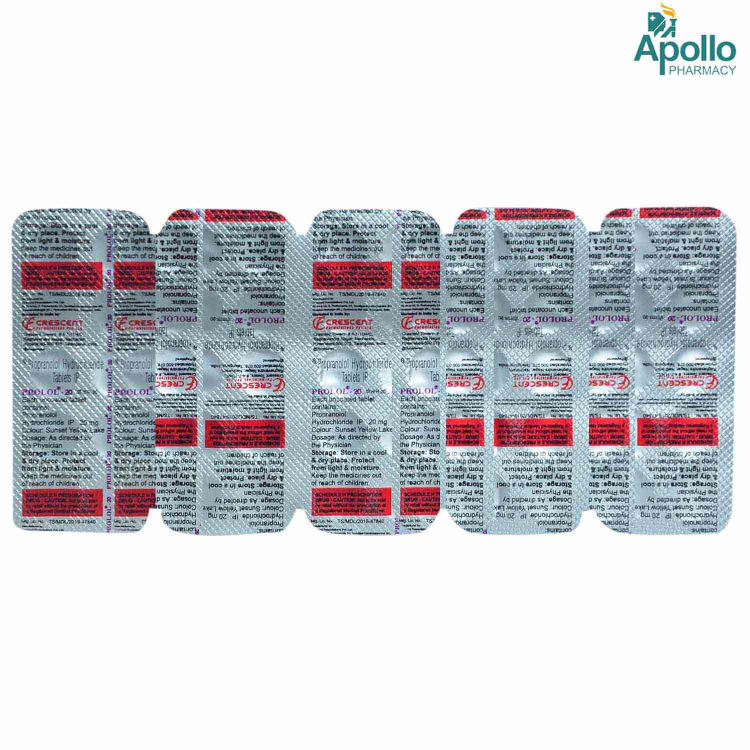 Prolol-20 Tablet | Uses, Side Effects, Price | Apollo Pharmacy