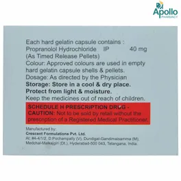 Prolol TR-40 Capsule | Uses, Side Effects, Price | Apollo Pharmacy