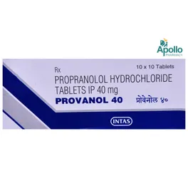 Provanol 40 Tablet | Uses, Side Effects, Price | Apollo Pharmacy