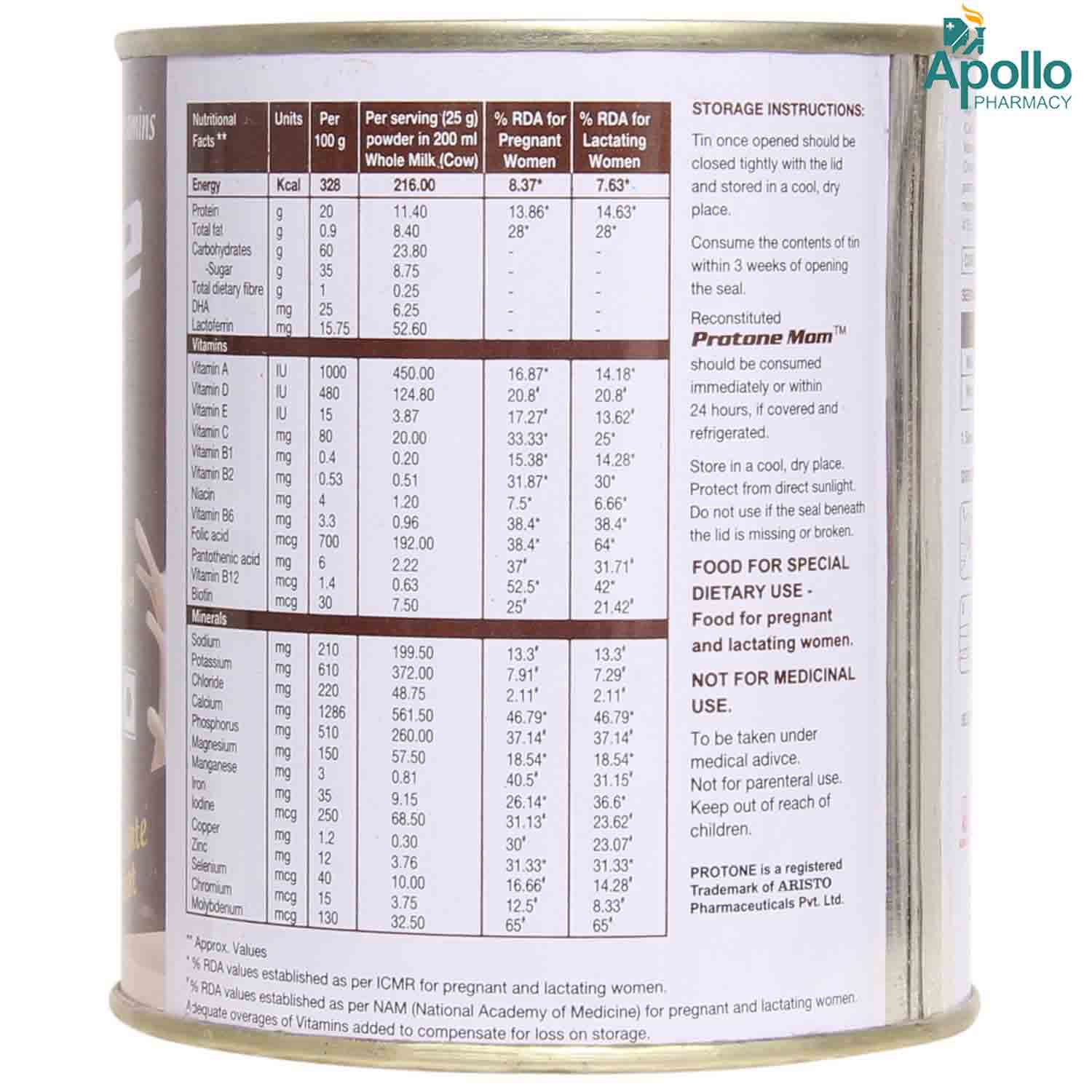 Protone Mom Chocolate Flavour Powder 200 gm Price, Uses, Side Effects ...