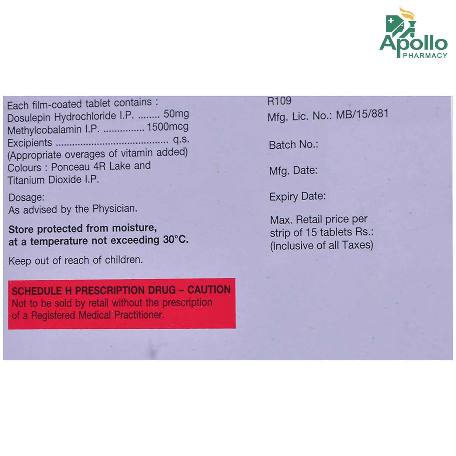 Prothiaden M 50 Tablet | Uses, Side Effects, Price | Apollo Pharmacy