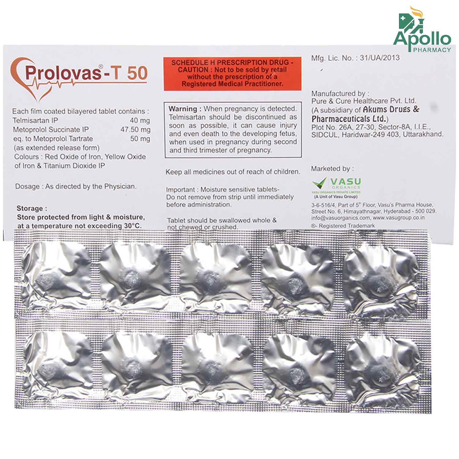 Prolovas-T 50 Tablet | Uses, Side Effects, Price | Apollo Pharmacy